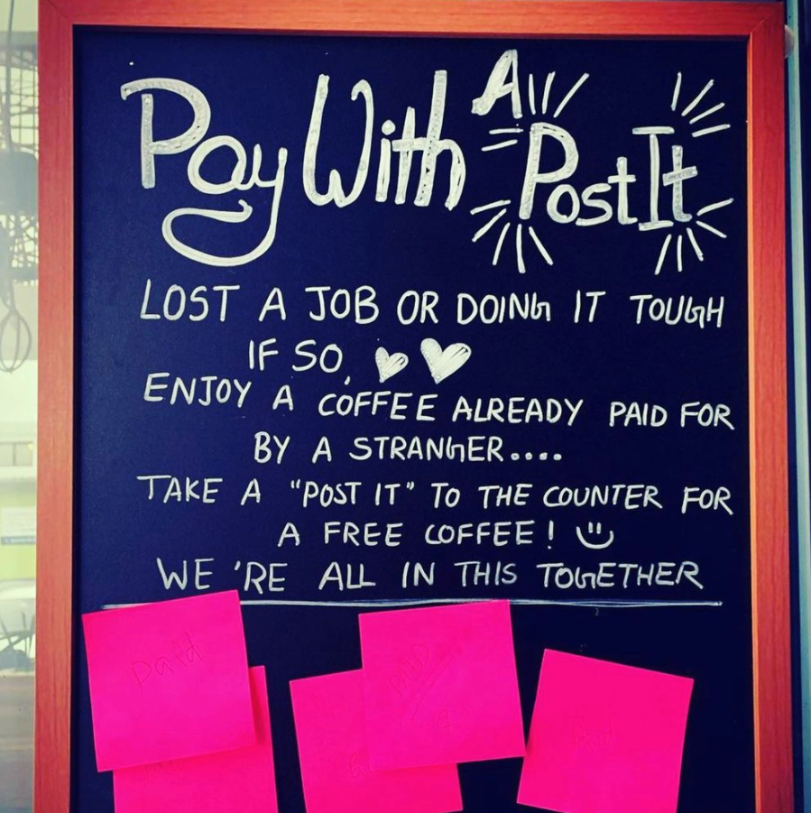 Paying with Post-its – Cup of Good